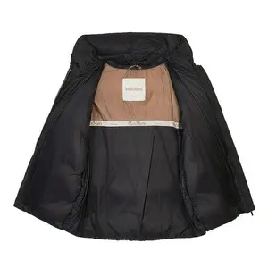 Max Mara Short Roomy Puffer Jacket In Water-repellent Fabric - Black
