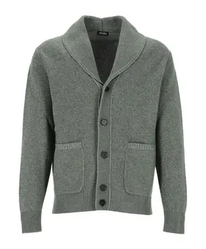 Zegna Mélange Shawl-collar Cardigan - Gray