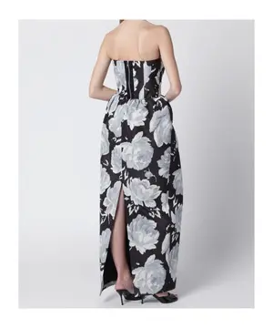 PATOU Floral Strapless Dress