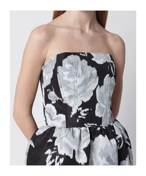 PATOU Floral Strapless Dress