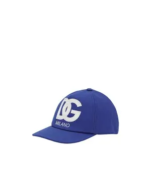 Dolce & Gabbana Logo-appliqué Cotton-twill Baseball Cap - Azure
