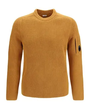 C.P. COMPANY Full Rib Cotton Lens Crewneck Sweater
