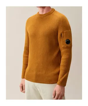 C.P. COMPANY Full Rib Cotton Lens Crewneck Sweater