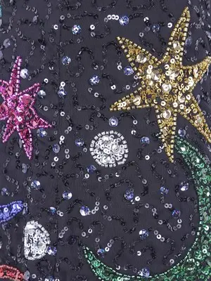 Rixo Minna Moon-embellished Silk Mini Skirt
