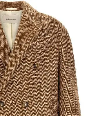 AMI Paris Herringbone Double-breasted Coat
