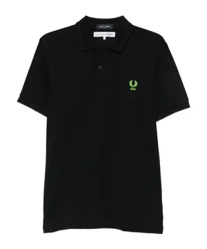 Comme Des Garçons Logo-embroidered Polo Shirt - Black