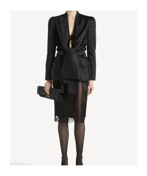 Balmain Satin Crepe Jacket With Tie Detail