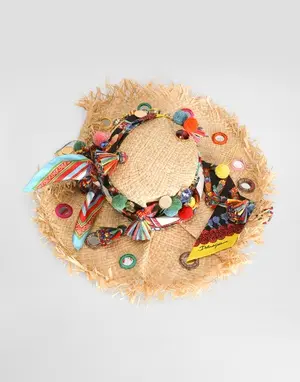 Dolce & Gabbana Raffia Hat With Applications