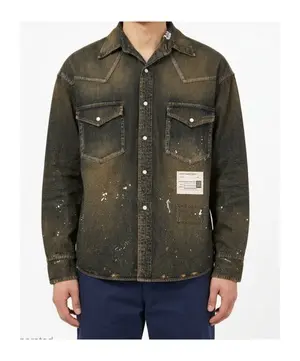 Mihara Yasuhiro Flatted-collar Denim Shirt