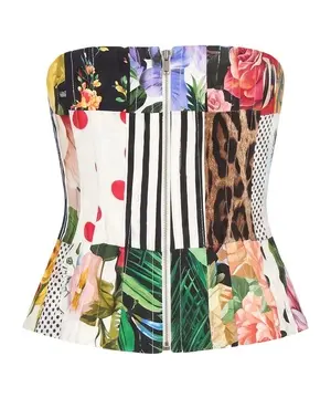 Dolce & Gabbana Corset Patchwork Tops