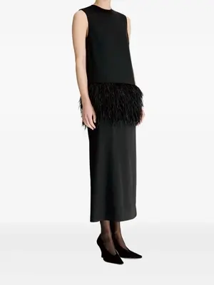 Loulou De Saison Sleeveless Dress With Feather Fringe