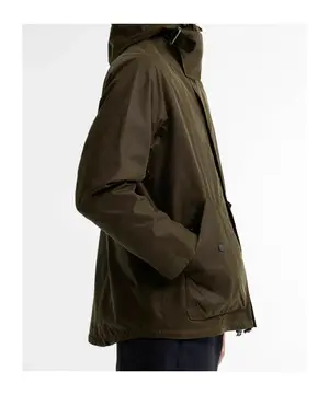 Barbour Hooded Button-fastening Waxed Coat