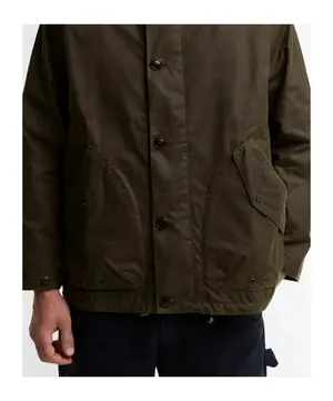 Barbour Hooded Button-fastening Waxed Coat