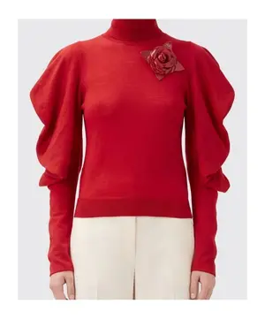 Blumarine Ruffled Turtleneck Knitted Sweater