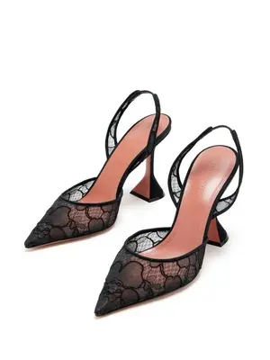 Amina Muaddi 95mm Holli Lace Pumps