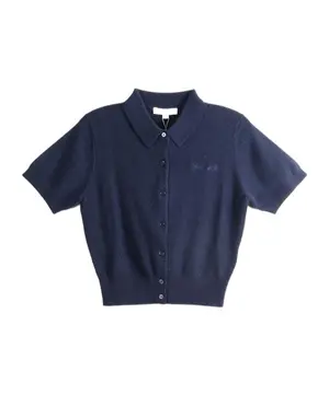 SPORTY  RICH Short-sleeved Cardigan - Darknavy