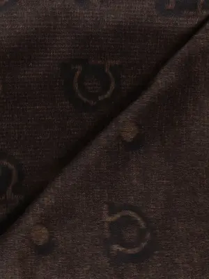 FERRAGAMO Pattern-jacquard Frayed Hem Scarf