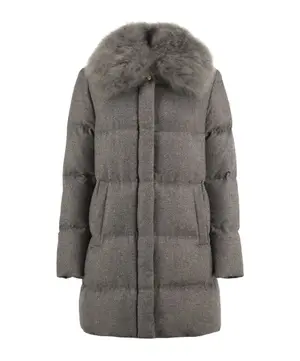 Herno Long-sleeved Fur-trim Quilted Jacket