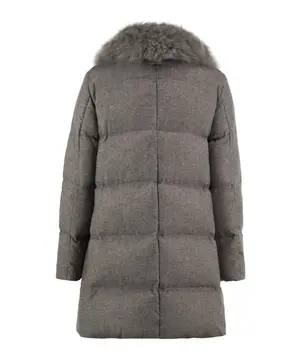 Herno Long-sleeved Fur-trim Quilted Jacket