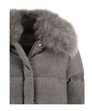 Herno Long-sleeved Fur-trim Quilted Jacket