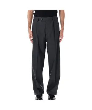 MFPEN Patch Pleated Wide-leg Pants - Dark Gray