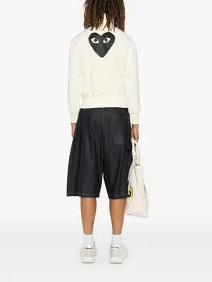 Comme Des Garçons Heart-patch Zip-up Hoodie