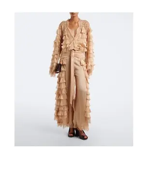 Zimmermann Suede-trimmed Leather Sandals