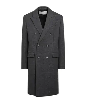 AMI Paris Double-breasted Tailored Coat - Grey