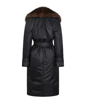Antonelli Firenze Belted Fur-trimmed Coat