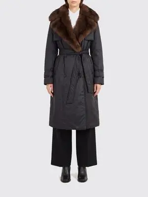 Antonelli Firenze Belted Fur-trimmed Coat