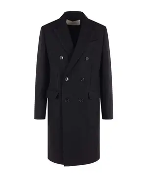 AMI Paris Double-breasted Tailored Coat - Black