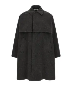 JIL SANDER Sport 131 Cape Detail Coat - Black