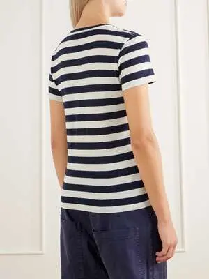 NILI LOTAN Striped Cotton-jersey T-shirt