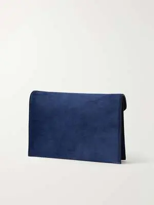 Khaite Grace Mini Leather, Suede And Calf-hair Clutch