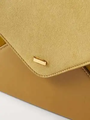 Khaite Grace Mini Leather, Suede And Calf-hair Clutch
