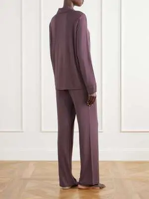 SKIMS Stretch-jersey Pajama Set - Brown