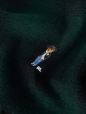 Polo Ralph Lauren Logo-embroidered Fringed Checked Wool Scarf