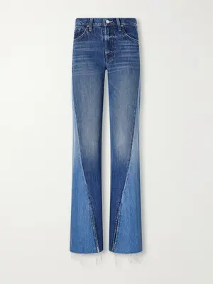 MOTHER Bookie Slit Twist Heel Mid-rise Bootcut Jeans - Blue