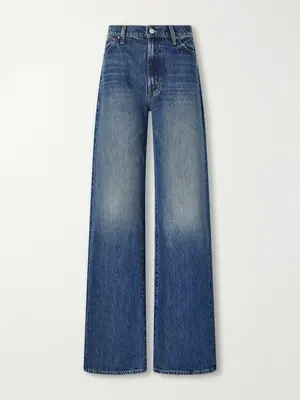 MOTHER Dodger Zip Heel Mid-rise Wide-leg Jeans Blue