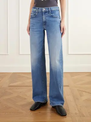 MOTHER The Lasso Sneak Mid-rise Wide-leg Jeans - Blue