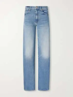 MOTHER The Lasso Sneak Mid-rise Wide-leg Jeans - Mid Denim