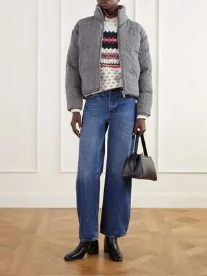 Polo Ralph Lauren Padded Quilted Cable-knit Wool And Cashmere-blend Jacket