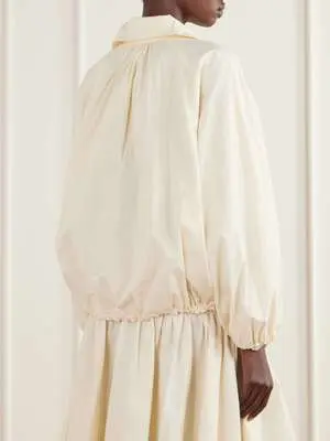 ST. AGNI Cotton-blend Poplin Bomber Jacket - Cream