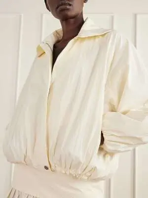 ST. AGNI Cotton-blend Poplin Bomber Jacket - Cream