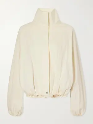 ST. AGNI Cotton-blend Poplin Bomber Jacket Neutrals