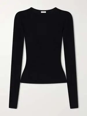 ST. AGNI Ribbed Merino Wool Sweater - Black