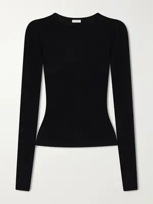 ST. AGNI Ribbed Merino Wool Sweater - Black