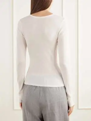 ST. AGNI Ribbed Merino Wool Knitted Top