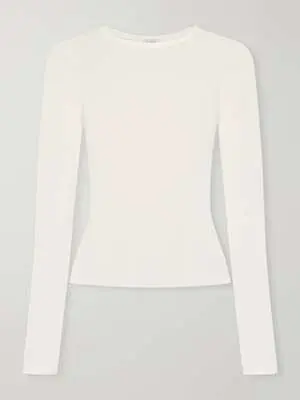ST. AGNI Ribbed Merino Wool Knitted Top - Cream