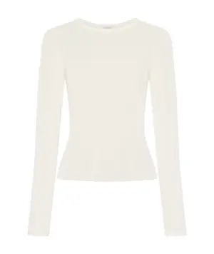 ST. AGNI Ribbed Merino Wool Knitted Top - Cream